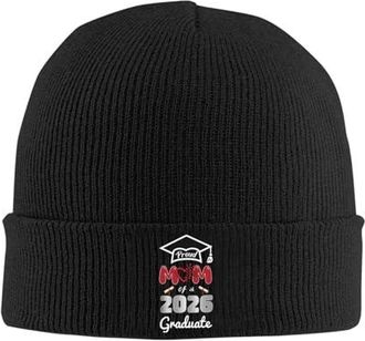 Generic Bonnet en Tricot Fi&egrave;re Maman dun Dipl&ocirc;m&eacute; De La 2026 - Remise des Dipl&ocirc;mes Mode Chapeau Tricot&eacute; Coupe-Vent Bonnet Hiver pour Ski Sport Conduite