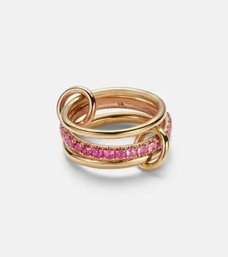 Spinelli Kilcollin Ring Petunia aus 18kt Rosé- und Gelbgold mit Saphiren