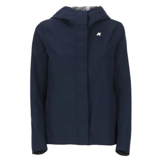 K-Way Blaue Kapuzenjacke mit Logo - - Jackets - Damen - Blau - XL