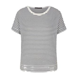 Windsor Marine-Ecru Gestreiftes Tencel-Baumwollshirt - - Tops - Damen - Mehrfarbig - 3XL