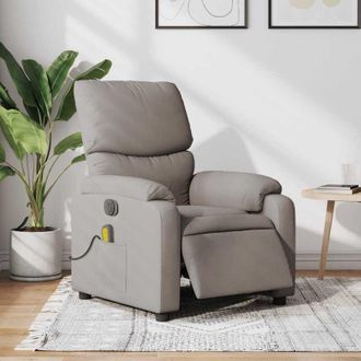 vidaXL Massagesessel Elektrisch Taupe Stoff - Vidaxl
