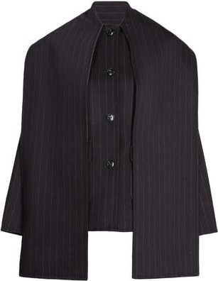 Saison 1865 Weitmantel Wuachan in gemischter Wolle - schwarz