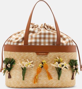 Aquazzura Tote Birdsong aus Raffiabast