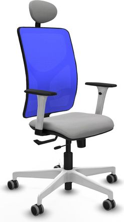 Piqueras y Crespo Sessel f&uuml;r Home Office mit wei&szlig;en und schwarzen Armlehnen, h&ouml;henverstellbarer Lendenwirbelst&uuml;tze und festem Kopfteil, ausgestattet mit Syncro/Translac