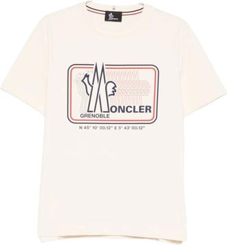 Moncler Homme, Tops, Blanc, Taille: M T-shirt Logo-Graphic