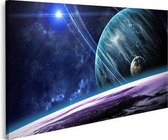 Islandburner Bild auf Leinwand Universum Planeten Sternen Und Galaxien Im Weltall Wandbild Poster Kunstdruck Bilder