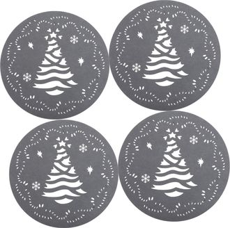 Cabilock 1 Satz Weihnachtsbaum-tischsets Dekorationen Weihnachtsuntersetzer Aus Filz F&uuml;r Den Einzug Weihnachts-mitteldecken Tischsets F&uuml;r Party-Dinner Partyzub