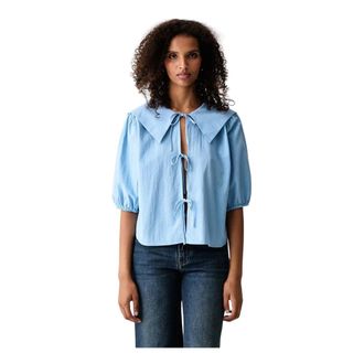 Marc O'Polo Hemdbluse mit Bindedetail - - Blouses & Shirts - Damen - Blau - M