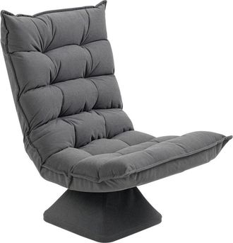 HOMCOM Fauteuil lounge - Tissu en velours microfibre - 62x70x95cm - Gris