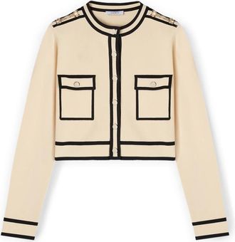 Motivi Femme, Pulls, Blanc, Taille: 36 FR Cardigan avec bords de couleur contrast&eacute;e