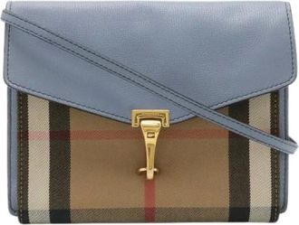 Burberry Pre-owned Macken Canvas Leather Shoulder Bag - Femme - Pre-owned - Bleu - Taille: ONE Size