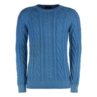 Moorer Cashmere Rundhals-Pullover - - Knitwear - Herren - Blau - M