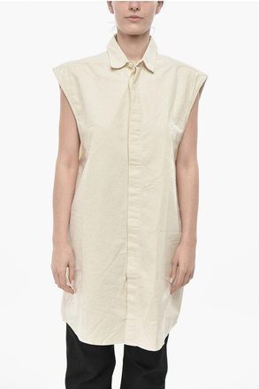 Fear of God ESSENTIALS Long Sleeveless Shirt with Concealed Button Plack size Xxs