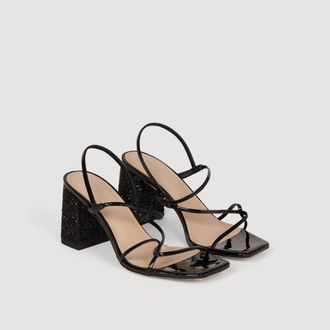 Sandro Sandales &agrave; talon paillet&eacute;