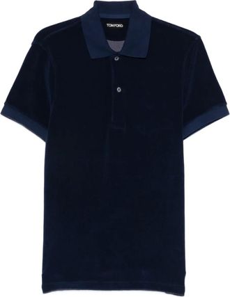 Tom Ford button knitted polo shirt - Blau