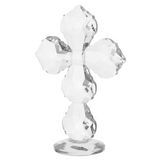 Valiclud Kristallglas Stehendes Kreuz Figurine Transparent Prismenf&ouml;rmige Religi&ouml;se Dekoration Langlebig und Kompakt als Spirituelle Wohn B&uuml;rodeko Edles Gesche