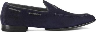 Doucal's Homme, Chaussures, Bleu, Taille: 42 EU Mocassin en daim avec la&ccedil;age tress&eacute;