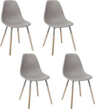 The Home Deco Factory Chaise Scandinave Phenix Taupe - Lot De 4