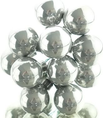 Kaemingk Mini-Weihnachtskugeln Hazy Blue am Draht &Oslash; 2,5 cm aus Glas - 12er Set