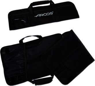 Arcos Messer Tasche Professionell - 4 Messer Kapazit&auml;t, 100% Polyester, 460x275 mm - Sicherer Tragbarer Aufbewahrung - Schwarz
