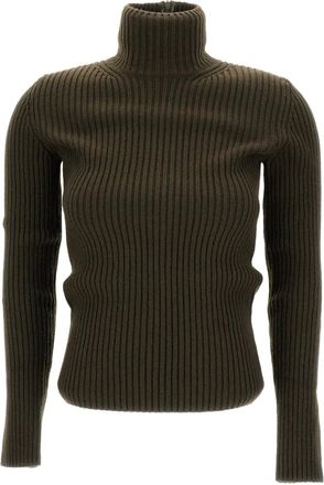 Max Mara Gerippter Rollkragenpullover - Grün
