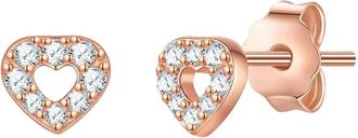 Glanzst&uuml;cke M&uuml;nchen Ohrringe - Sterling Silber Ohrstecker Herz - Gr. unisize - in Quarz - f&uuml;r Damen