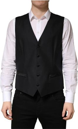 Dolce & Gabbana Homme, Costumes, Noir, Taille: L Gilet de costume &agrave; simple boutonnage