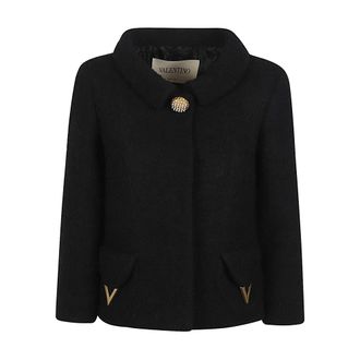 Valentino V Logo-Detail Jacke - - Jackets - Damen - Schwarzk - S
