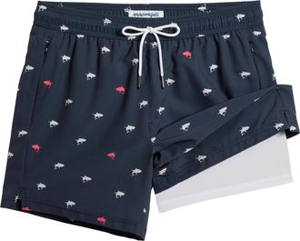 Maamgic Herren Badehose mit Kompression Badeshorts 2 in 1|14cm Innenl&auml;nge Schnelltrocknend l&auml;ssige Swim Shorts Kurz Boardshorts mit Innenhose Rei&szlig;verschlussta