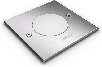 Philips 1735647P0 A++, myGarden LED Spot Crust, 270 lm, 3 W, Integriert, edelstahl, 11.46 x 11.46 x 2 cm