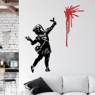 Hanah Home Stylish Black Decorative Metal Wall Accessory, 48 x 83 cm & 30 x 62 cm | 100% Metal, 1.5 mm Thick | Easy Wall Mounting, Perfect for Modern Decor