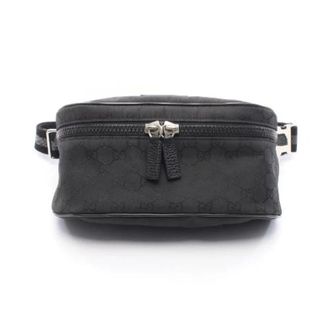 Gucci Pre-owned Sac banane en nylon et cuir GG - Femme - Pre-owned - Noir - Taille: ONE Size