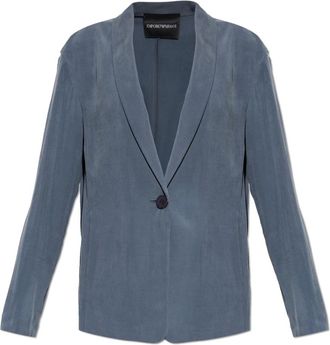 Emporio Armani Femme, Vestes, Bleu, Taille: 38 FR Veste en Twill D&eacute;lav&eacute;