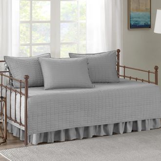 Comfort Spaces Quilt Tagesbett Bettw&auml;sche-Set 75x39 grau