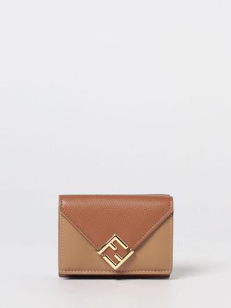 Fendi Portefeuille triple FF Diamonds en cuir grain&eacute; avec monogramme