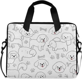 Alaza Sac pour ordinateur portable de 40,6 &agrave; 15,6 avec motif chien carlin sur un rose - Sac pour ordinateur portable de 40,6 &agrave; 15,6 cm - Sac fourre-tout pou