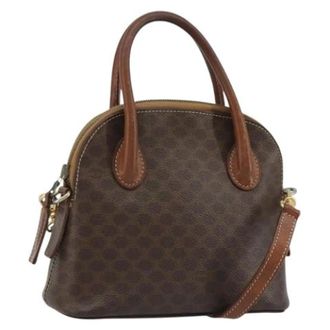 Celine Sac &agrave; main vintage Macadam en toile Pre-owned - Femme - Pre-owned - Brun - Taille: ONE Size