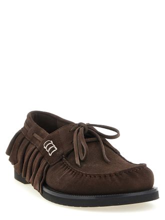 J.W.Anderson Suede Ruffle Loafer - Brown