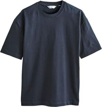 Next T-Shirt Homme Col Ras du Cou en Coton Épais - Coupe Décontractée Bleu Marine XXL