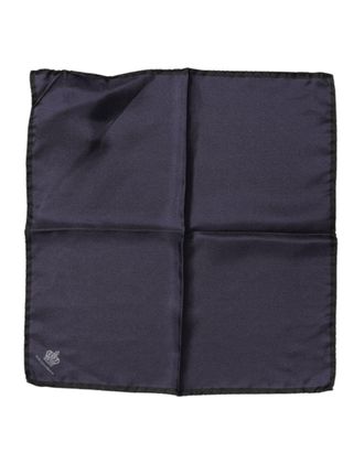 Dolce & Gabbana Blue Dg Crown Silk Square Men Foulard Scarf