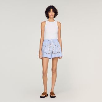 Sandro Short brod&eacute; en coton