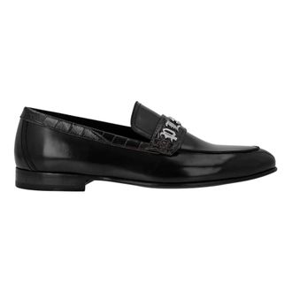 Philipp Plein Homme, Chaussures, Noir, Taille: 47 EU Mocassins en cuir imprim&eacute; croco