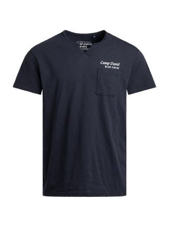 Camp David Rundhalsshirt mit Brusttasche