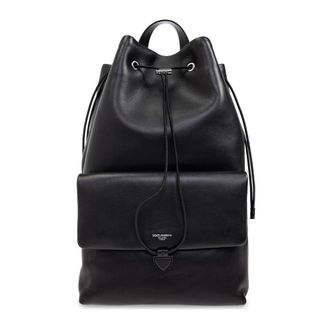 Dolce & Gabbana Leder Rucksack - - Bags - Herren - Schwarzk - ONE SIZE