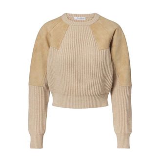 Max Mara Maille &agrave; col rond - Femme - Pulls - Beige - Taille: 38 FR