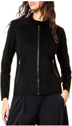 Roberto Ricci Design Rrd, Femme, Sweatshirts et sweats &agrave; capuche, Noir, Taille: 34 FR Technical Suede Biker Jacket