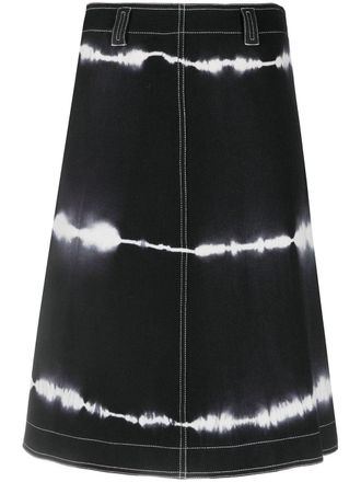 Courr&egrave;ges jupe &eacute;vas&eacute;e tie-dye (ann&eacute;es 2000) - Noir