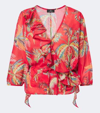 Etro Wickeltop aus Baumwolle