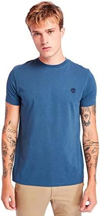 Timberland Homme T-Shirt Slim À Col Rond Dunstan River, Dark Denim, S