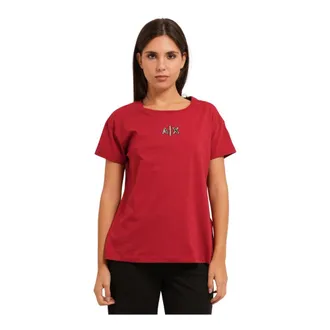 A|X Armani Exchange T-shirt logo - Femme - Tops - Rouge - Taille: 40 FR